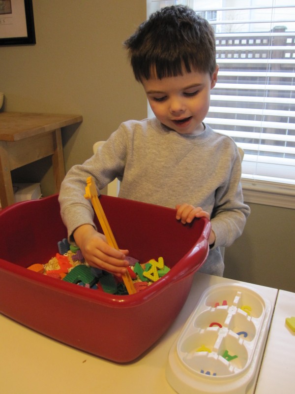 Alphabet Sensory Tub - No Time For Flash Cards