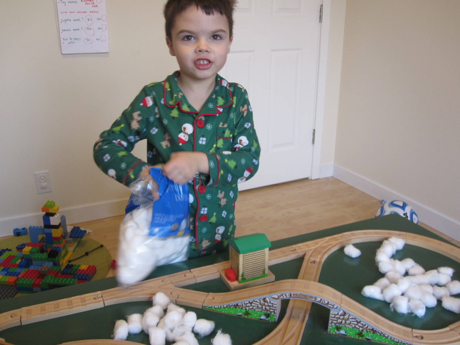 Sensory Play - Winter Train Table - No Time For Flash Cards