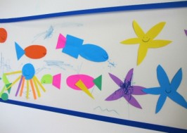 Ocean Shapes Mural for Kids - No Time For Flash Cards