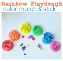Rainbow Playdough Color Sorting - No Time For Flash Cards