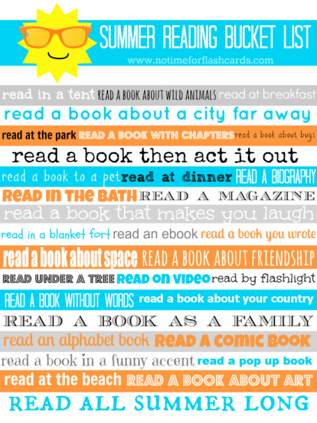 Summer Reading Bucket List with FREE printable - No Time For Flash Cards