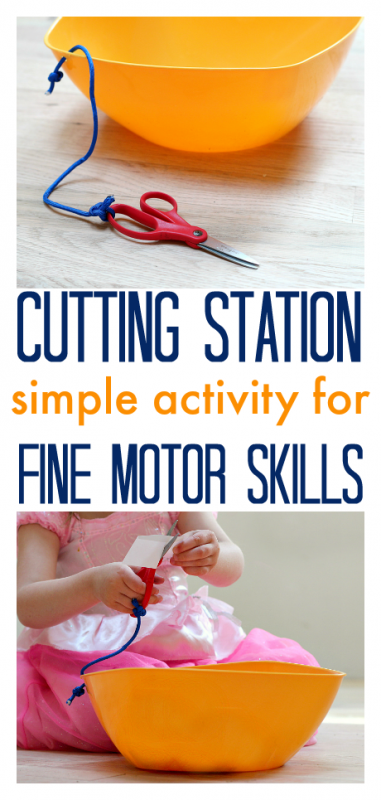 Fine Motor Skills - DIY Cutting Station - No Time For Flash Cards