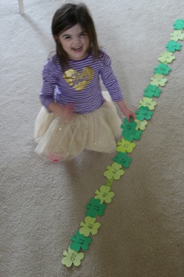 Shamrock Number Line Scavenger Hunt - No Time For Flash Cards