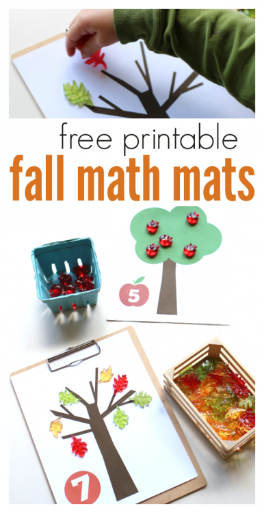 FREE Printable Math Mats For Fall - No Time For Flash Cards