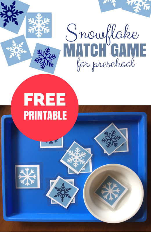 Free Printable Match Game for Winter - No Time For Flash Cards