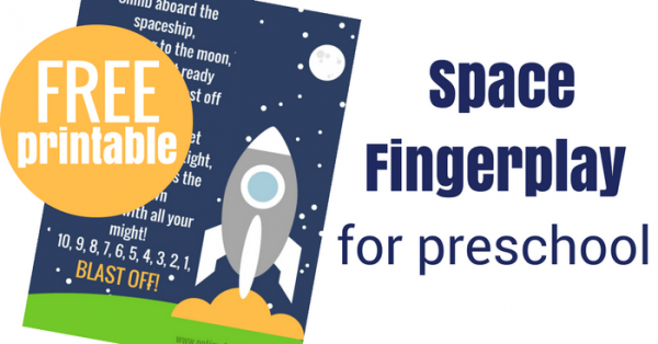 Space Fingerplay for Preschool - Free Printable - No Time For Flash Cards