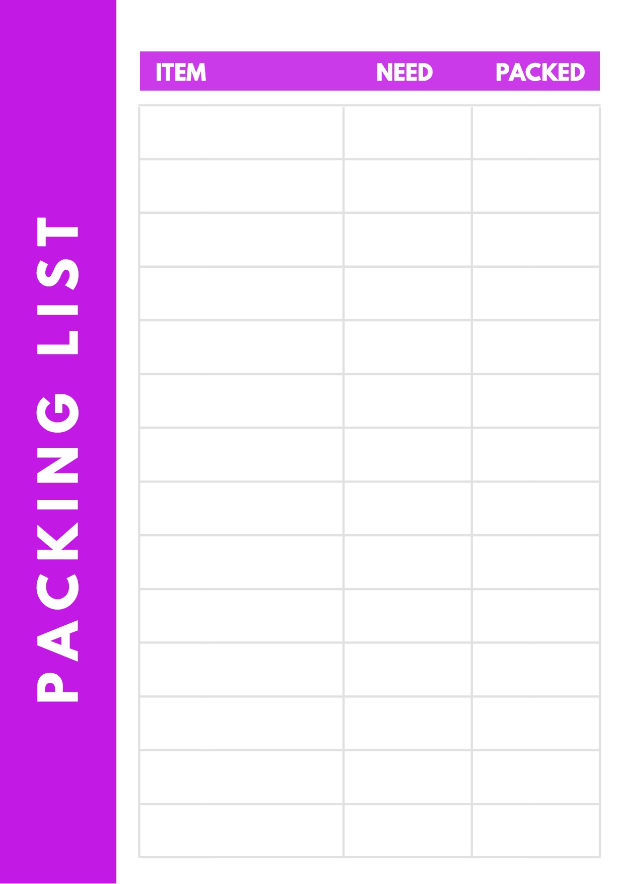 Printable Packing List For Kids Printable Packing List For Kids