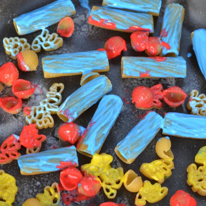 Process Art: Painting on Pasta - No Time For Flash Cards
