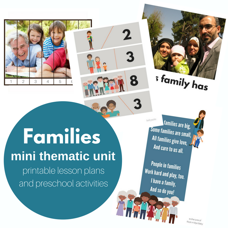 Preschool Circle Time Lesson Plan "The Family Book" - Diverse Families