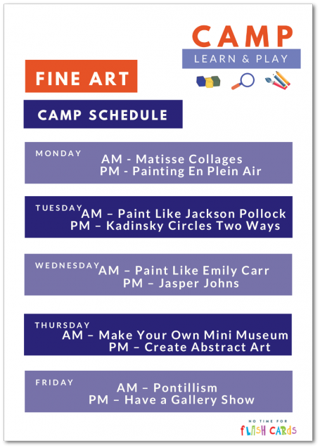 Camp Learn & Play - Fine Art Week - Free Summer Camp at Home