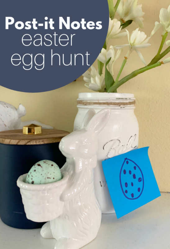 Post-It Notes At-Home Easter Egg Hunt - No Time For Flash Cards