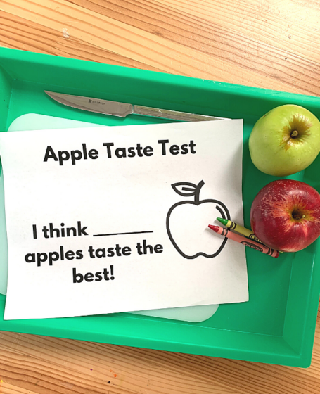 Apple Tasting Activity for Preschool - No Time For Flash Cards