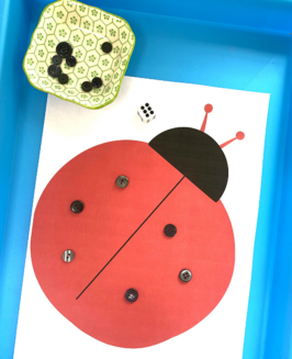 Ladybug Roll & Dot - Preschool Math Activity - No Time For Flash Cards